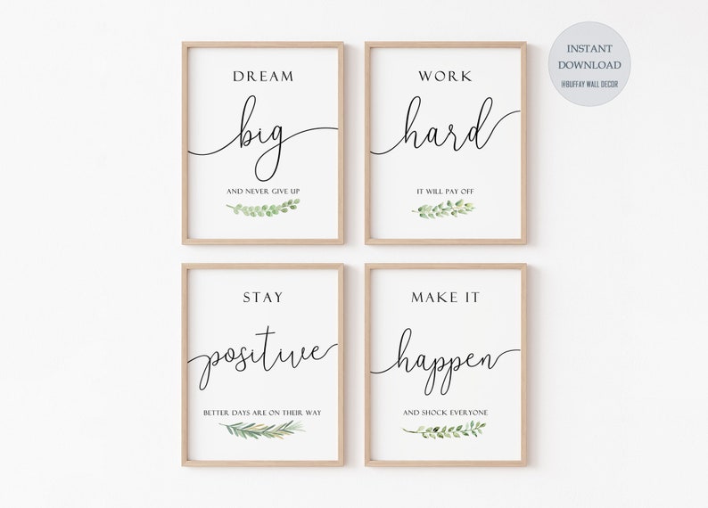 Inspirational Wall Art Office Decor, Dream Big Motivational Quote ...
