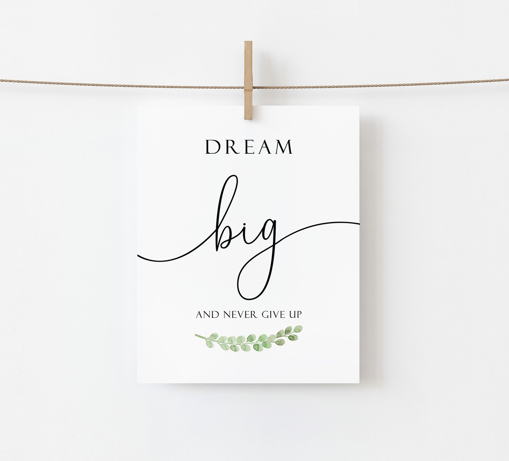 Inspirational Wall Art Office Decor, Dream Big Motivational Quote ...