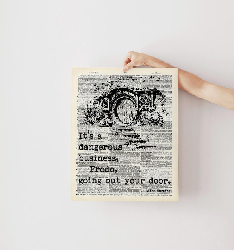Inspirational Quote Art Print, Dictionary Art, Lord of the Rings Hobbit ...