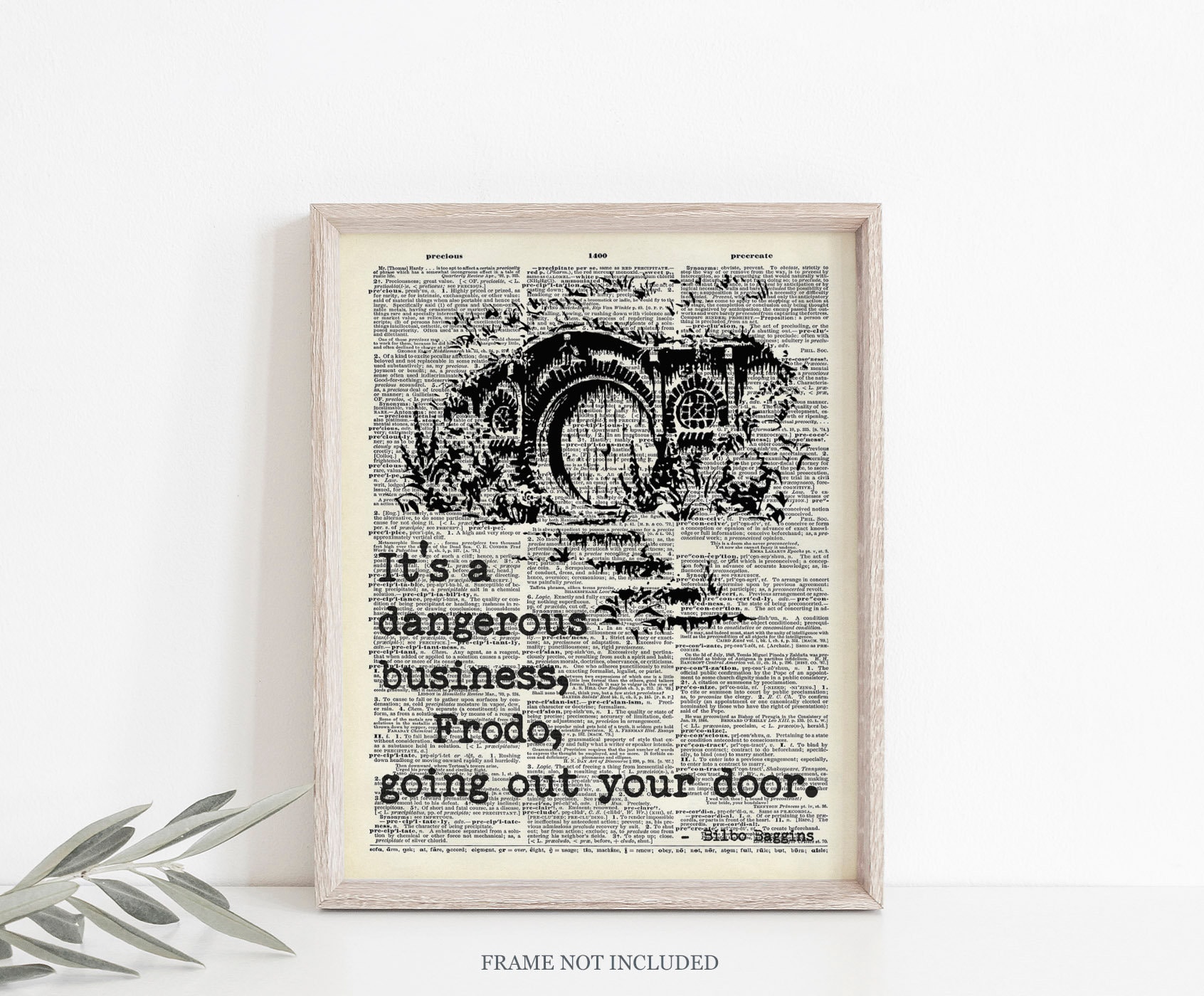 Inspirational Quote Art Print, Dictionary Art, Lord of the Rings Hobbit House Art, J.R.R ...