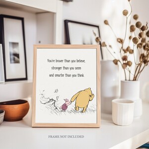 Winnie the Pooh Wall Art, Inspirational Quote, Nursery Decor, You're ...