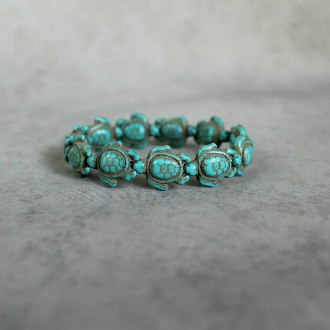 Sea Turtle Bracelet Tortoise Beaded Stretch Bracelet - Etsy