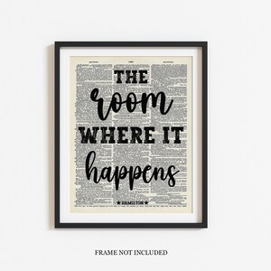 Printable Hamilton Quote Print, the Room Where It Happens, Hamilton ...