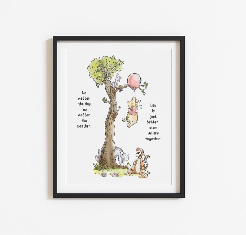 Winnie the Pooh Quote, A. A. Milne Artwork, Pooh & Piglet Classic ...