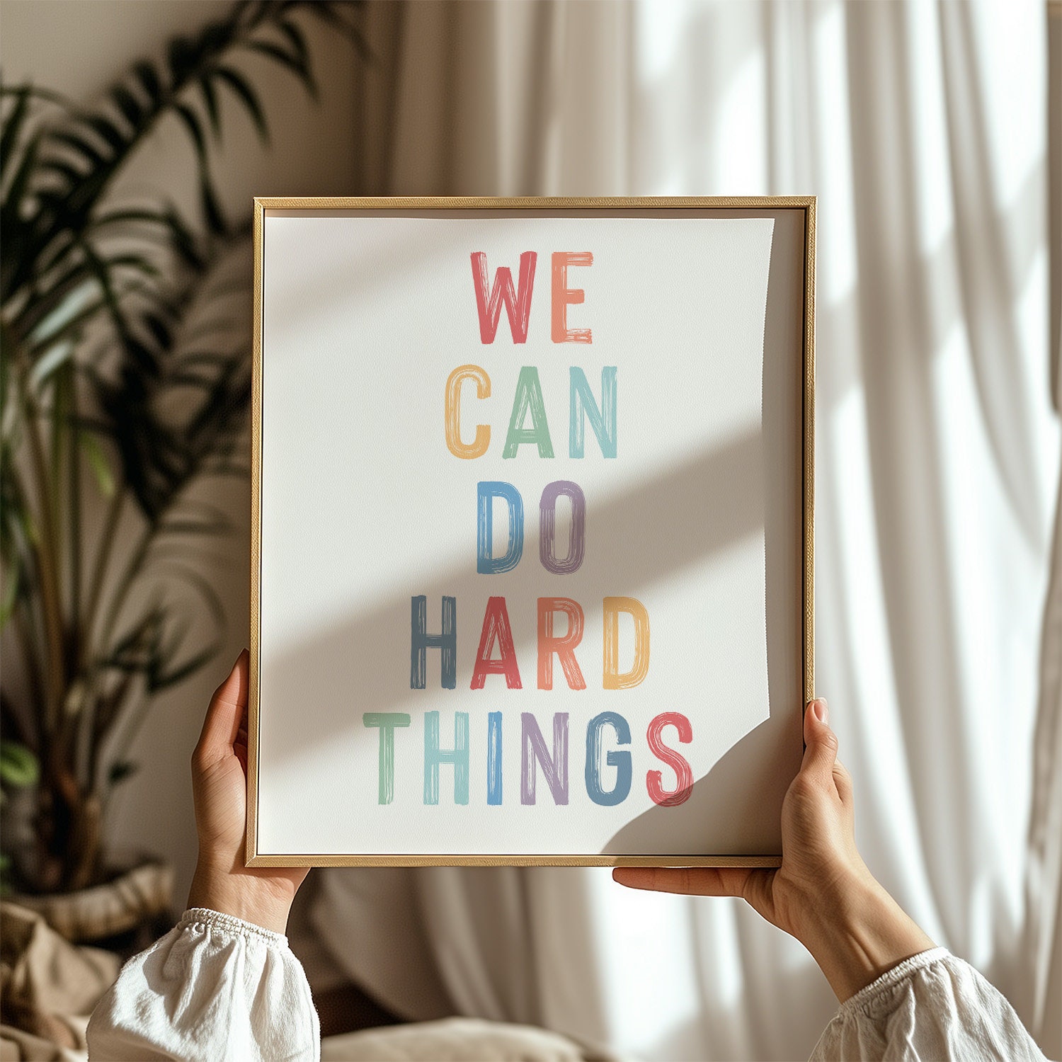 We Can Do Hard Things, Kids Wall Art, Positive Classroom Art, Growth ...