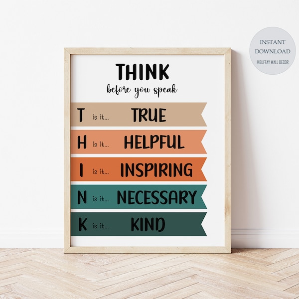 Think Before You Speak Poster - Etsy