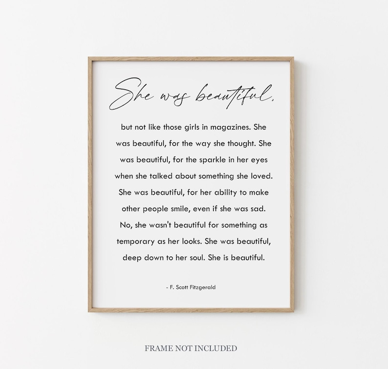 Book Quote, She Was Beautiful, F. Scott Fitzgerald Quote, Encouragement ...