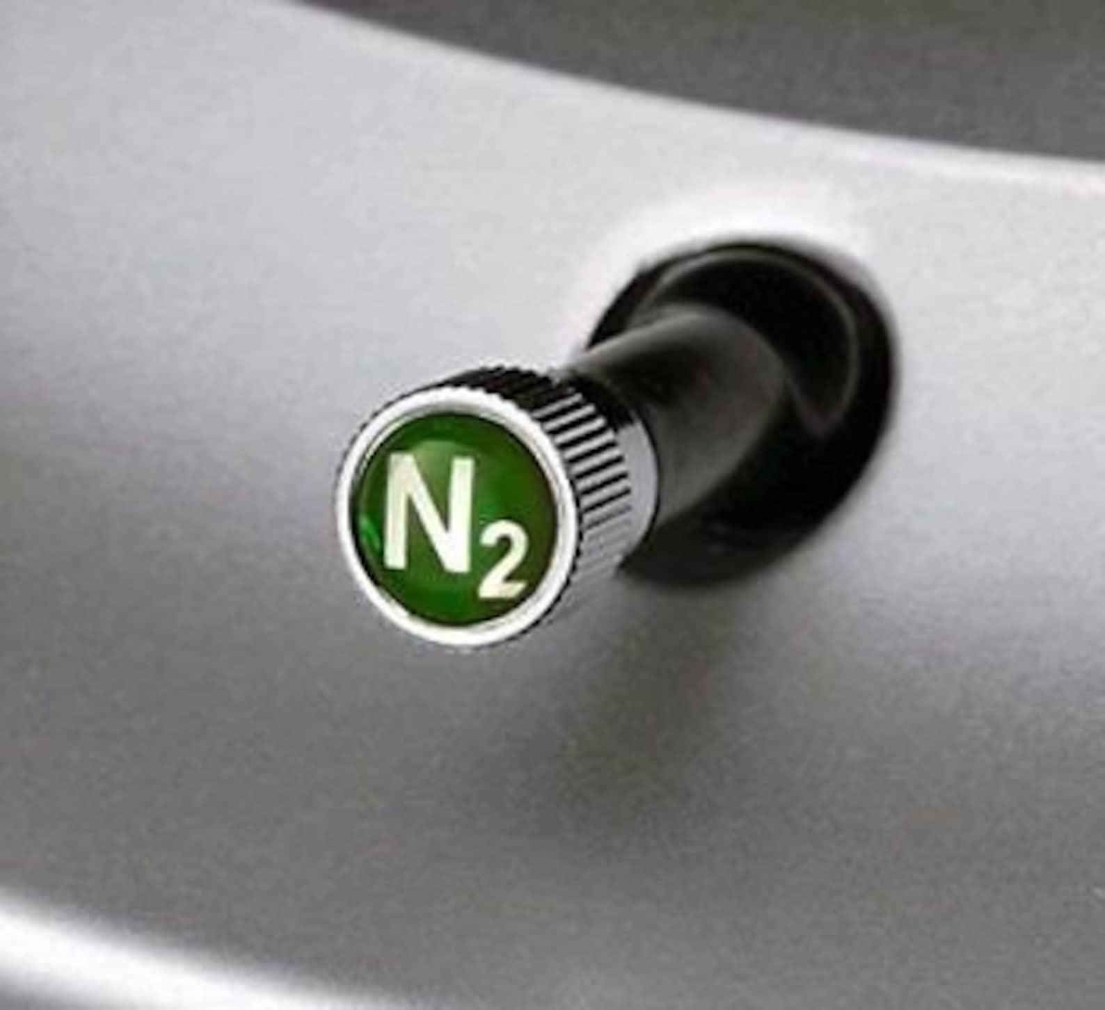 4 (nitrogen)..chrome.. VALVE STEM CAPS - N2- Inlayed on Top - Mini ...