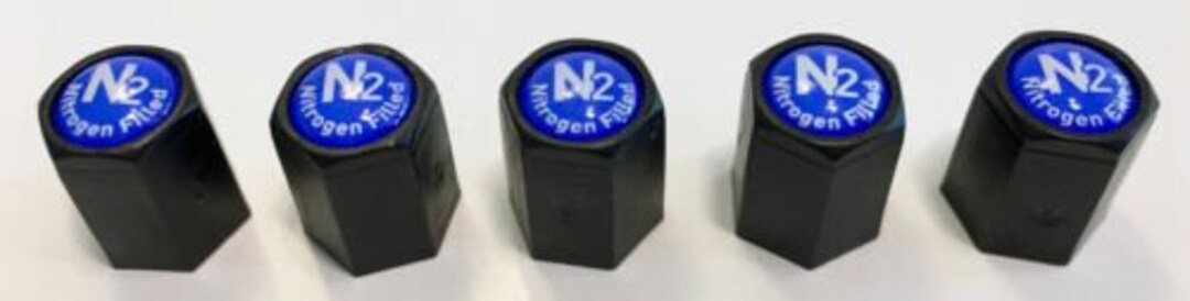 5 Black..nitrogen VALVE CAPS Blue N2-nitro. Inlayed..tpms Safe..w ...