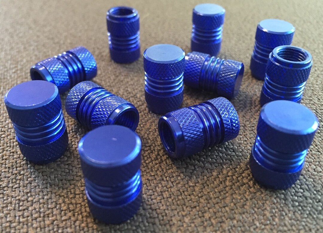 6 ALUMINUM (premium) Valve STEM CAPS ( Blue ) - Etsy