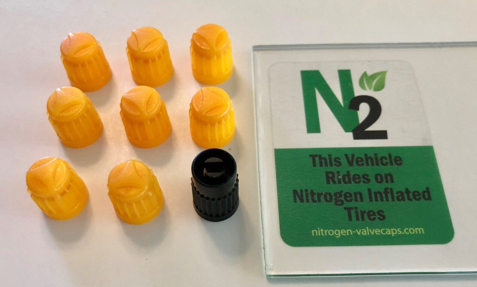 8 nitrogen ...VALVE CAPS ..TPMS Safe..includes Window Decal...orange - Etsy