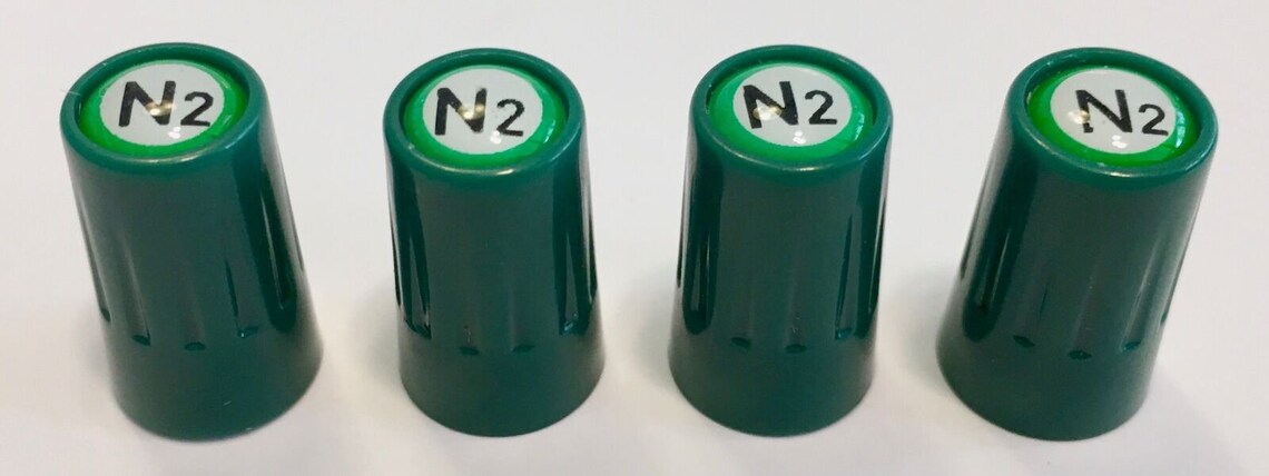 4 Green...long.. (nitrogen) Valve CAPS -N2- Inlayed...tpms Safe..w ...