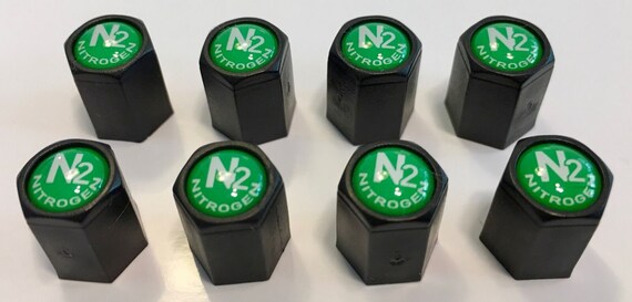 8 nitrogen Black VALVE CAPS N2-nitro. Inlayed..tpms | Etsy