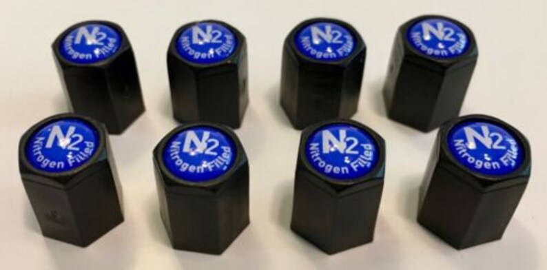 8 Black..valve CAPS (nitrogen) Blue - N2-nitro. Inlayed..tpms Safe..w ...