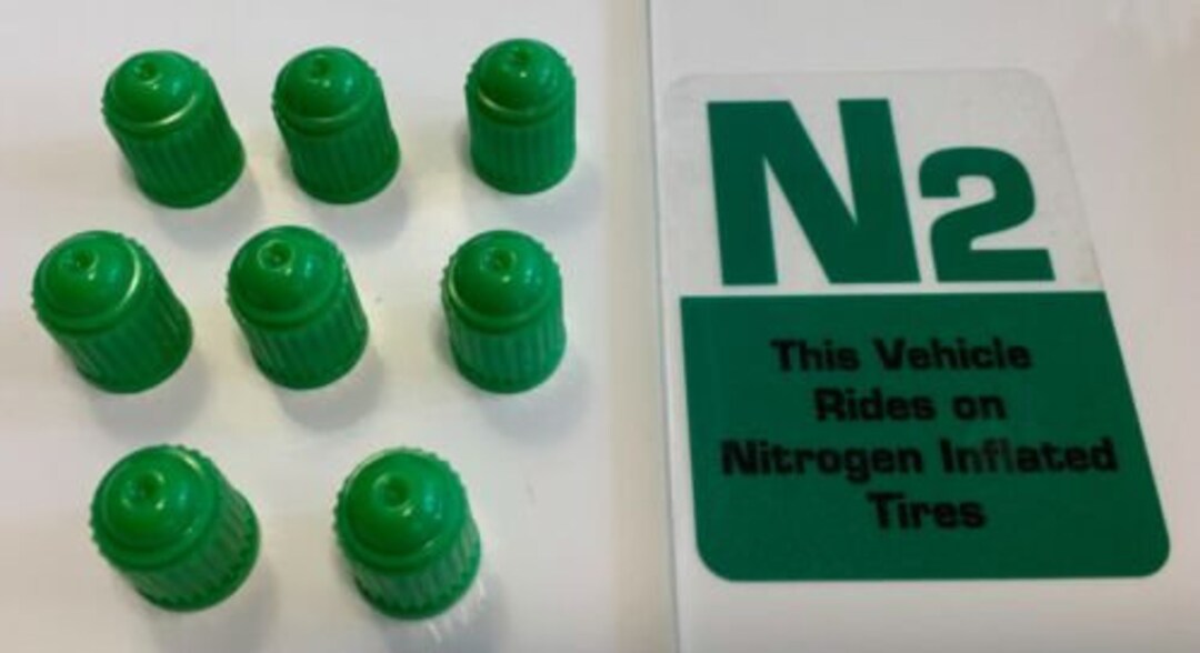 8 Green... (nitrogen) ...VALVE CAPS ..TPMS Safe....includes Window ...
