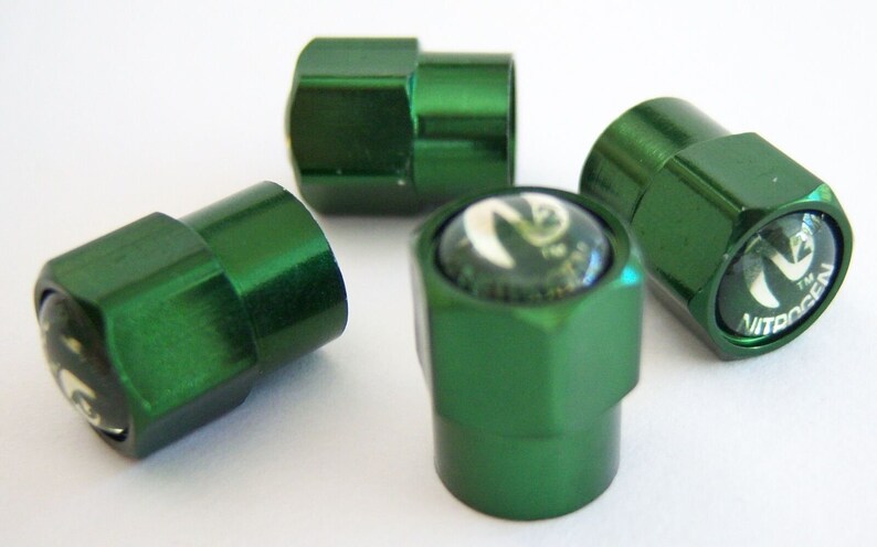 4 Green... nitrogen VALVE STEM CAPS With N2 Inlayed on - Etsy