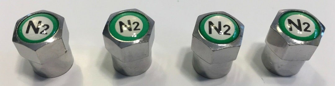 4 Chrome (nitrogen) Valve STEM CAPS - N2- Inlayed...tpms Safe..w ...