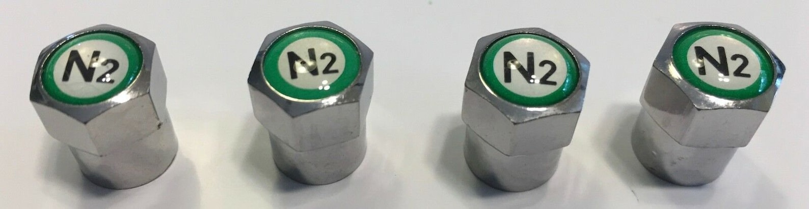 4 Chrome (nitrogen) Valve STEM CAPS - N2- Inlayed...tpms Safe..w ...