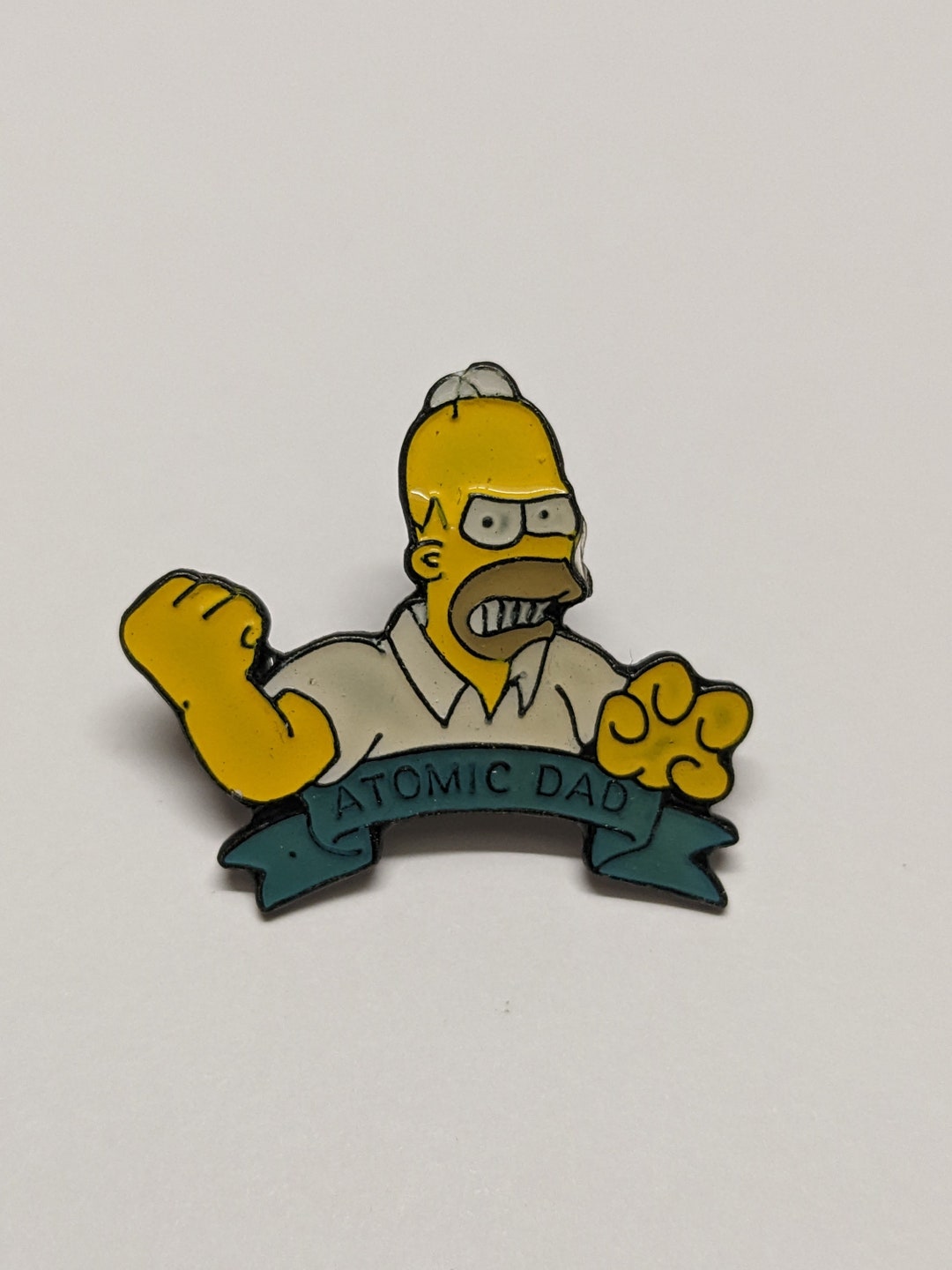 Vintage Homer Simpson Atomic Dad Enamel Pin Cartoon Badge 90's Cartoon ...
