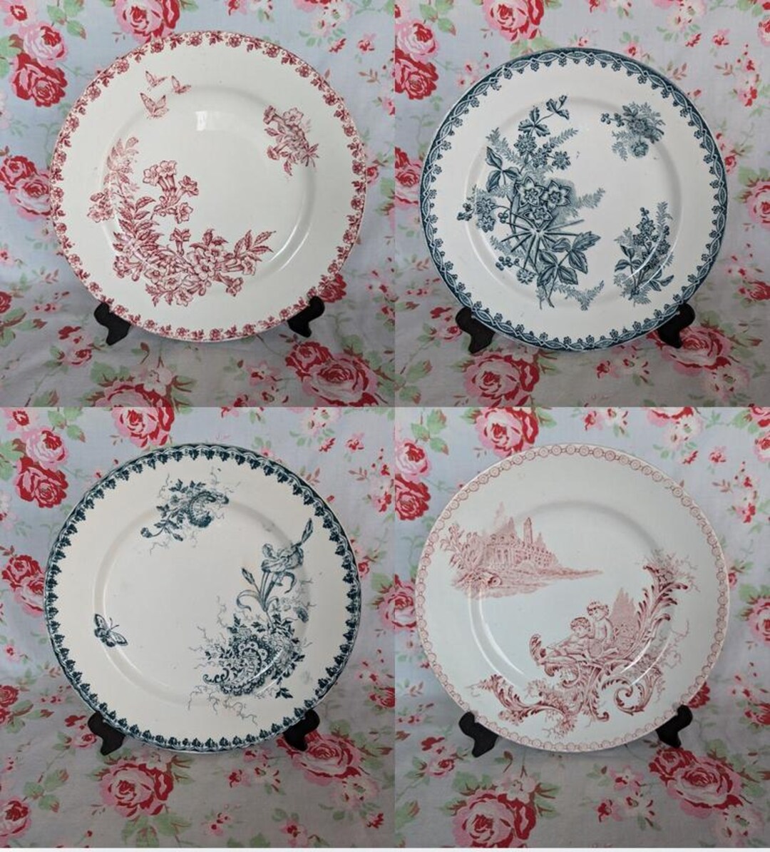 4 Mismatched Terre De Fer Dinner Plates Ceranord St Amand Denise Louis ...