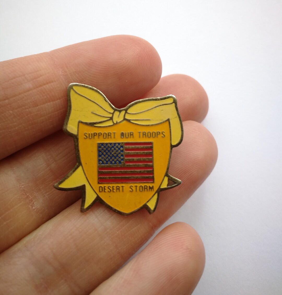 Vintage desert Storm Enamel Pin Support Our Troops USA United States ...