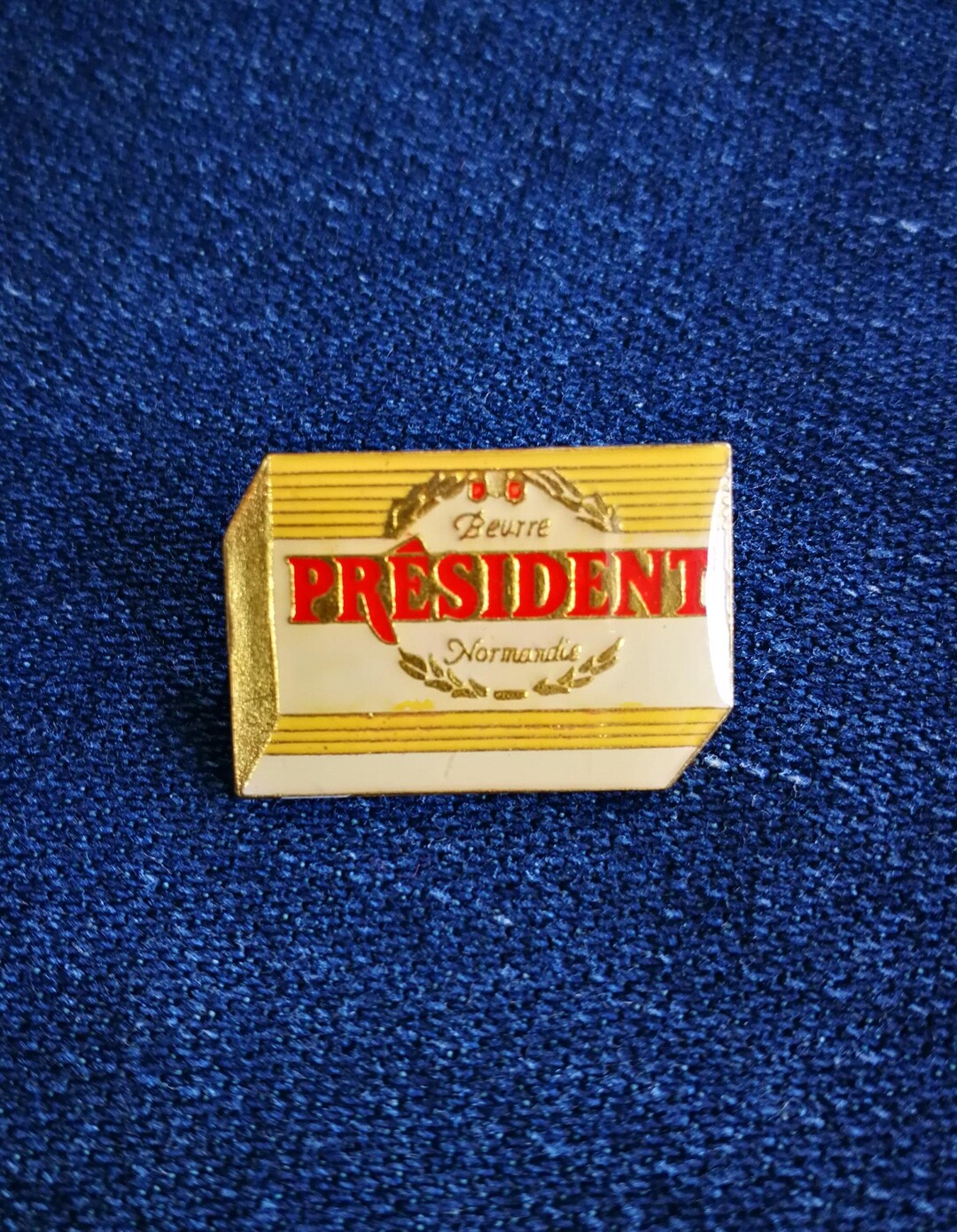 Vintage French President Butter Pin Badge Logo Made in France Enamel ...
