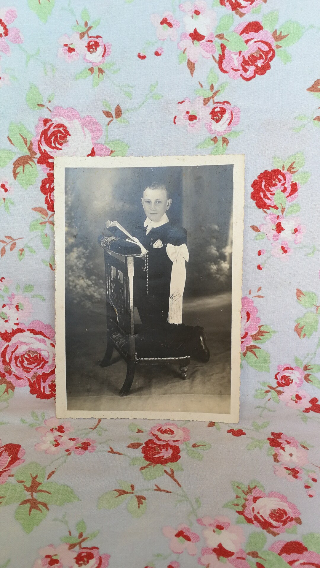 Vintage French Religious Holy Communion Portrait Photograph Virgin Mary ...