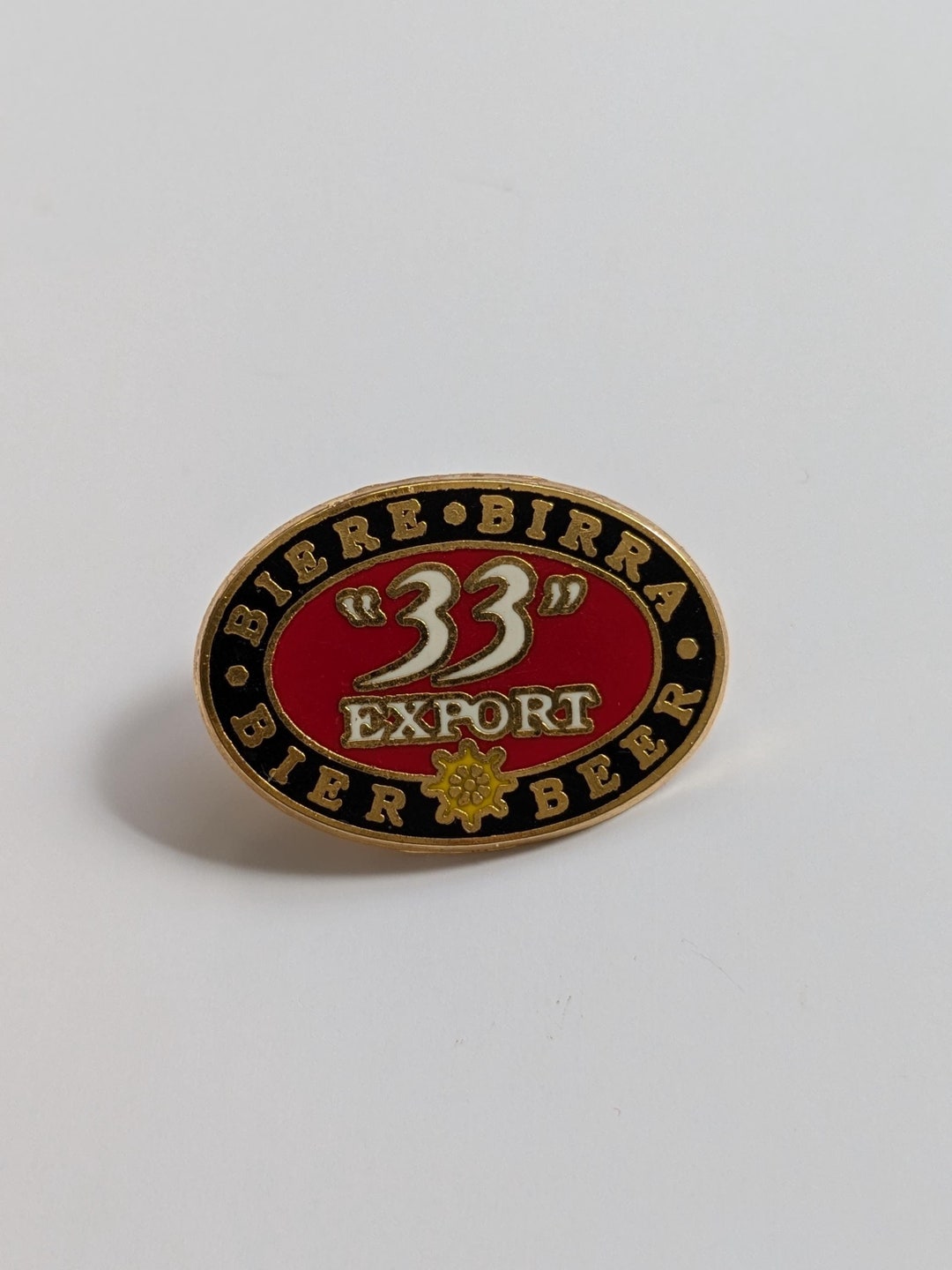 Vintage 33 Export Logo Enamel Pin Beer Badge Can Lapel Alcohol ...