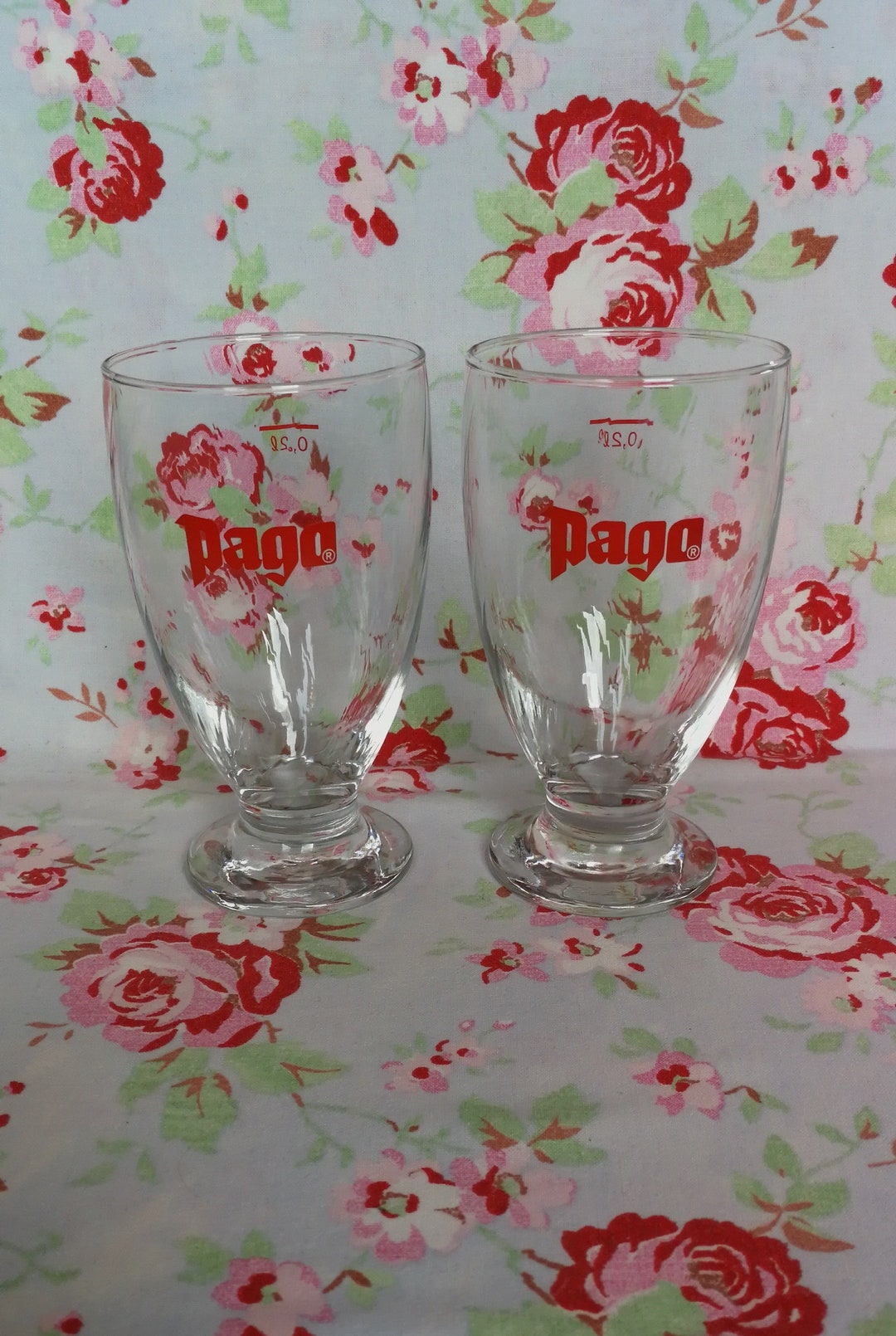 2 Vintage 1960 PAGO Glasses French Aperitif Juice Drink Alcohol ...