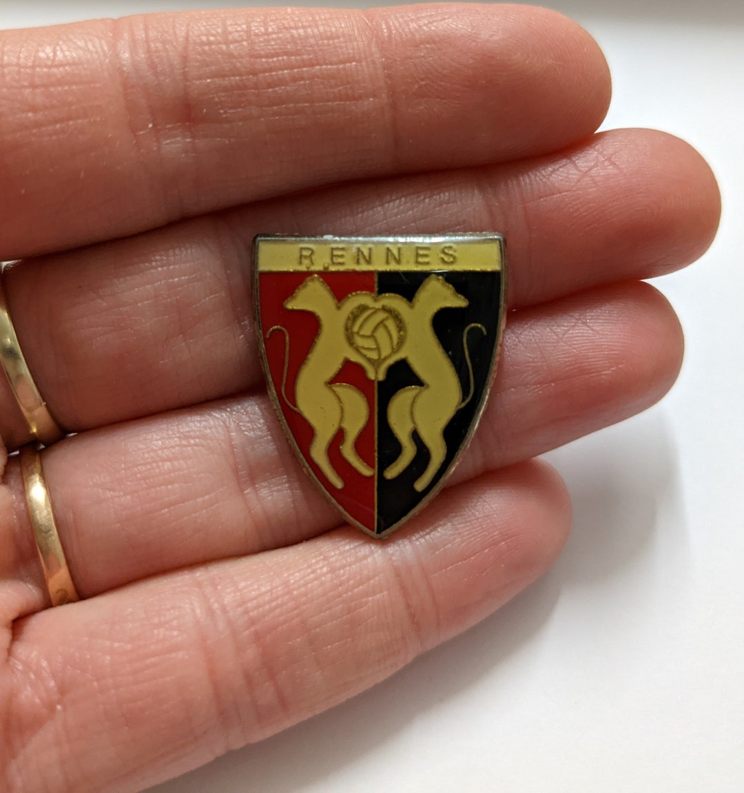 Vintage FC Rennes Enamel Pin Logo Badge Gift for Football Fan Bretagne ...