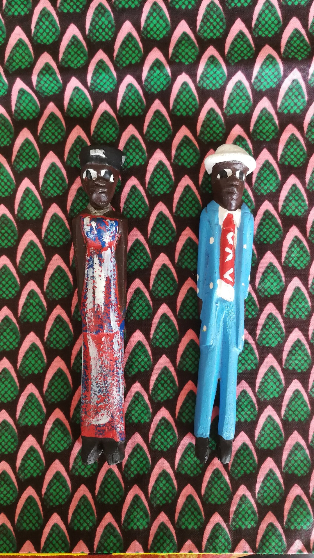 Vintage African Couple Wooden Magnet Ivory Coast Handmade Art Frame ...