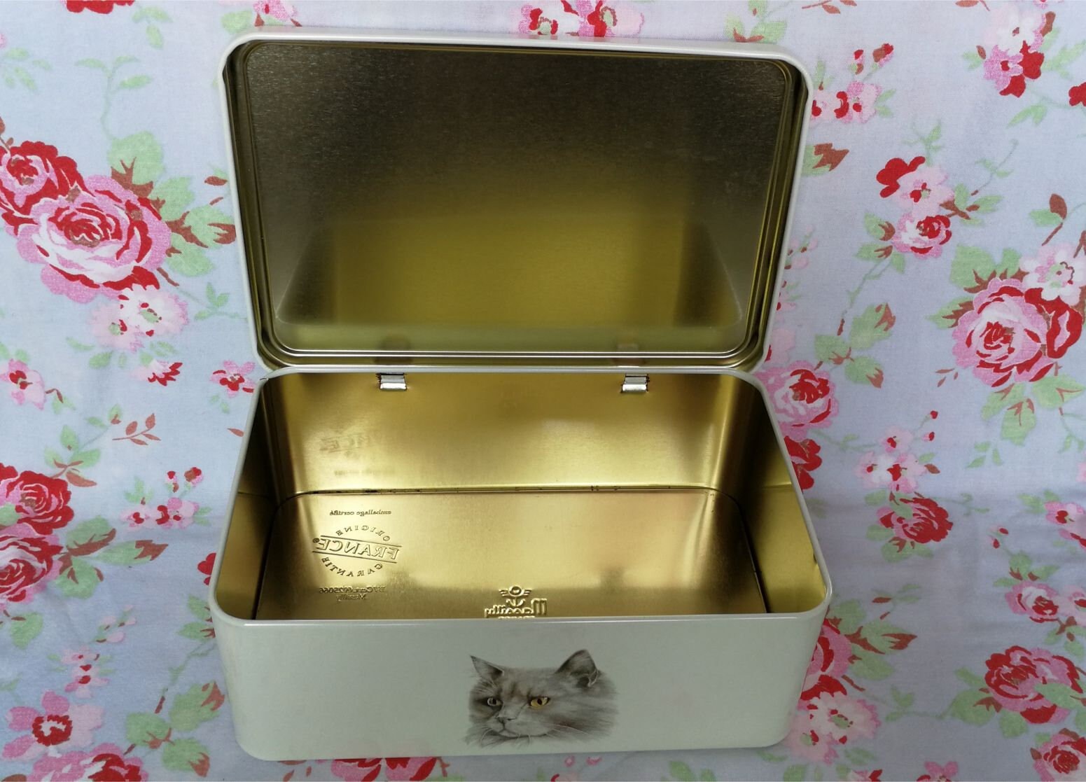 So Kitsch Vintage French Siamese Cat Cookie Tin Made in | Etsy