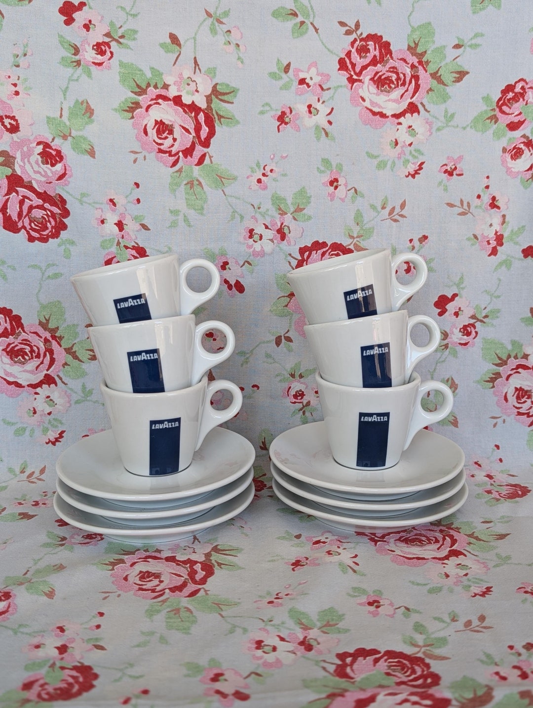 6 Vintage Lavazza Italian Espresso Cups & Saucers Set of 4 Coffee ...