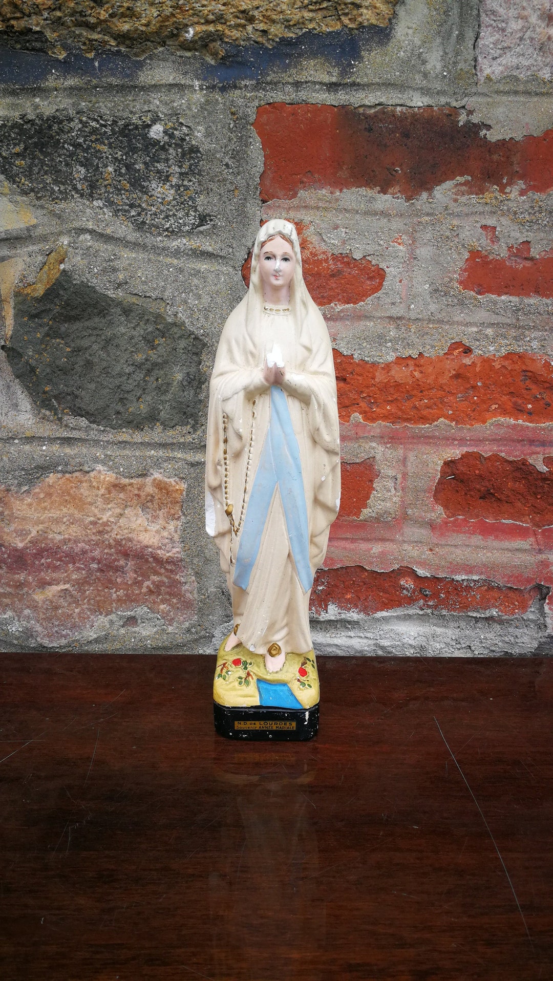 Large Vintage French Immaculate Conception Statue Miraculous Virgin ...