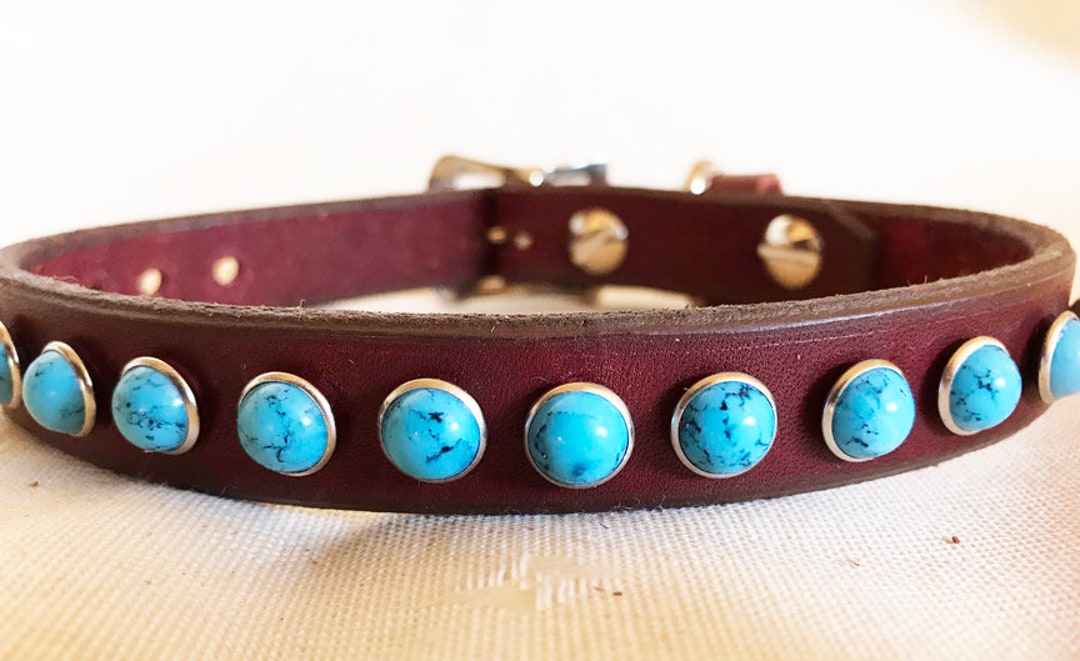 1/2" - 3/4" Turq or Crystal Studded Western Designer Handcrafted ...