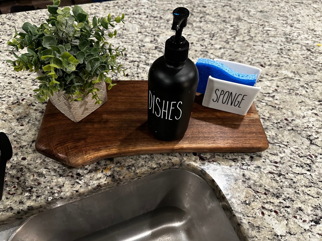 Walnut Pedestal Soap Stand for Kitchen Sink and Bathroom - Etsy