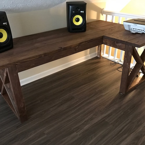 Wooden L-shaped Desk - Etsy