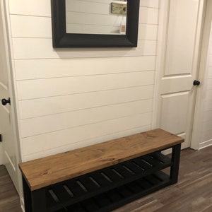 Entryway Bench, Shoe Storage, Shelves, Rustic Storage, Farmhouse - Etsy