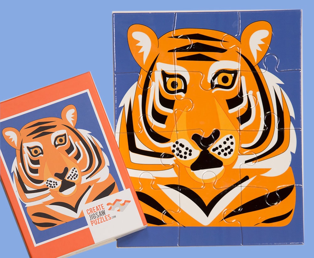 Tiger Children's Puzzle, Home School Toy, Kids Puzzle, Safari Animal ...