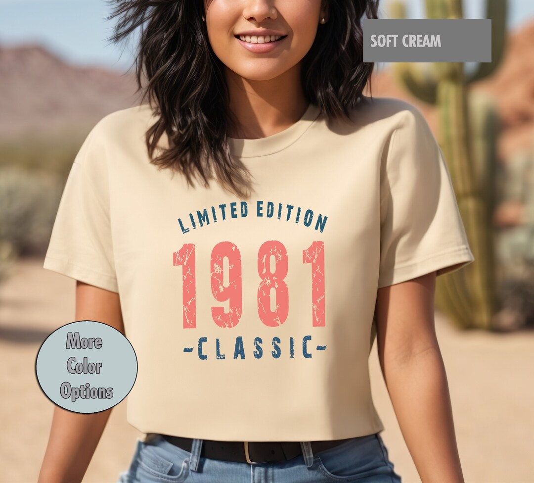 Limited Edition 1981 Classic Tshirt, Retro 43th Birthday Party Shirts ...