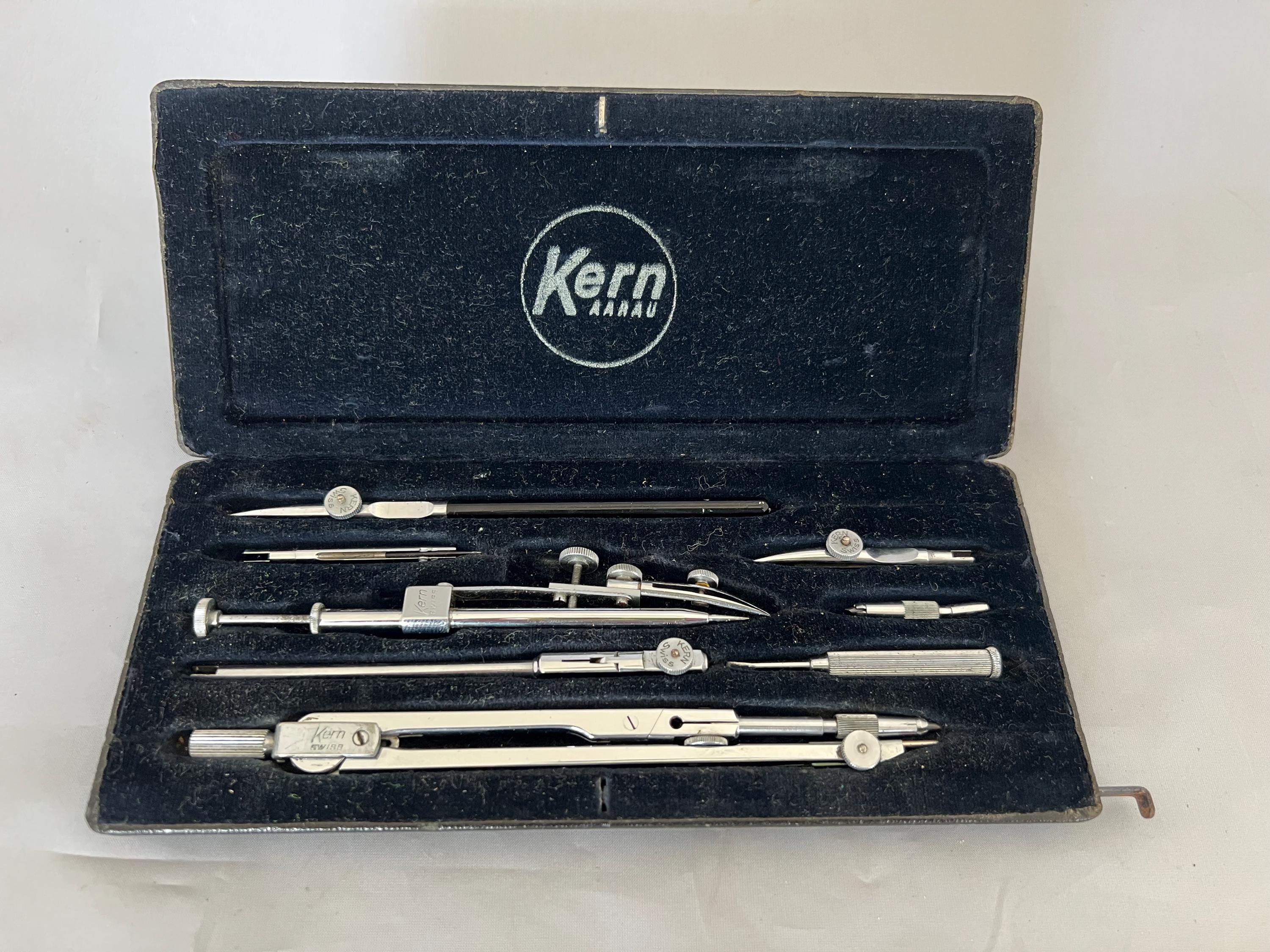 Vintage Kern AARAU Swiss Drawing Set, Technical, Engineer Saddles ...