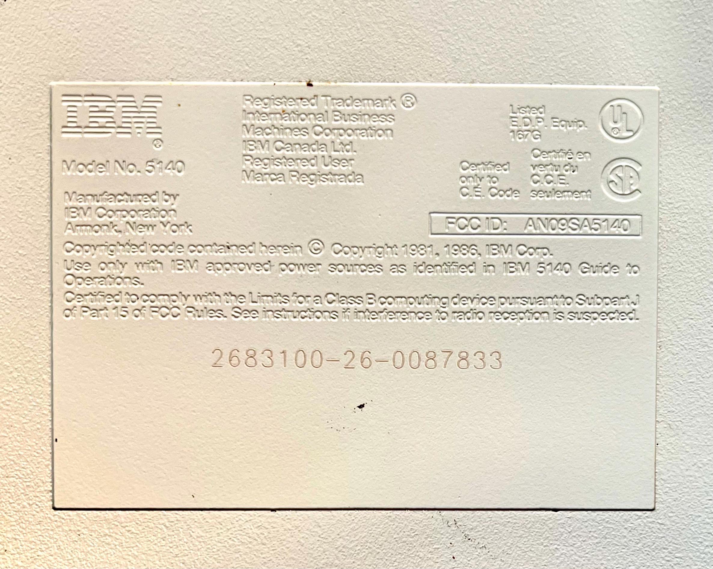 Vintage IBM 5140 PC Convertible (ibm's First Laptop, 1986) - Etsy