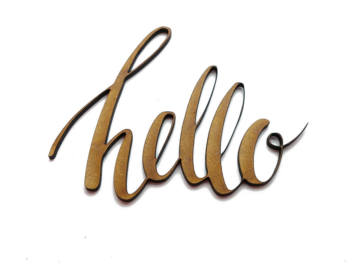 Wooden Hello Word Sign Craft shape Cutouts Wood | Etsy