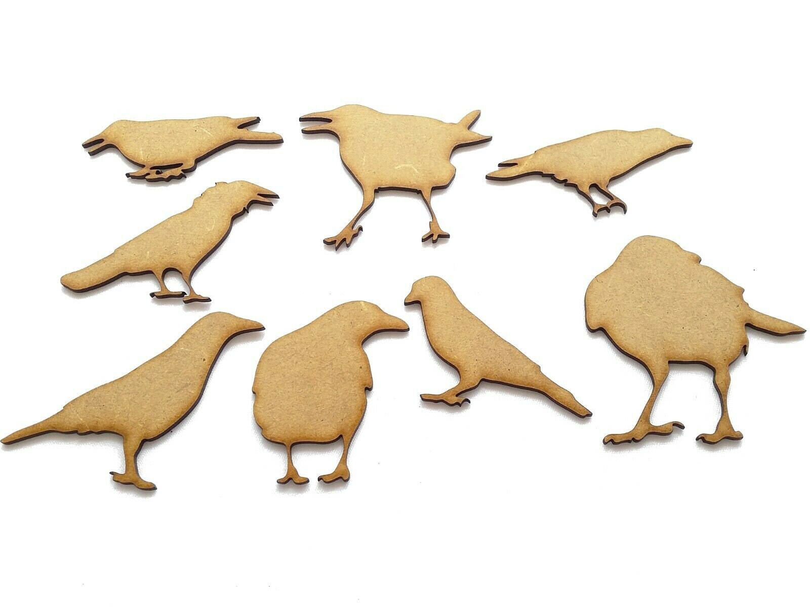 8x Wooden Halloween Bird Raven Crow Craft Shape Cutouts - Etsy