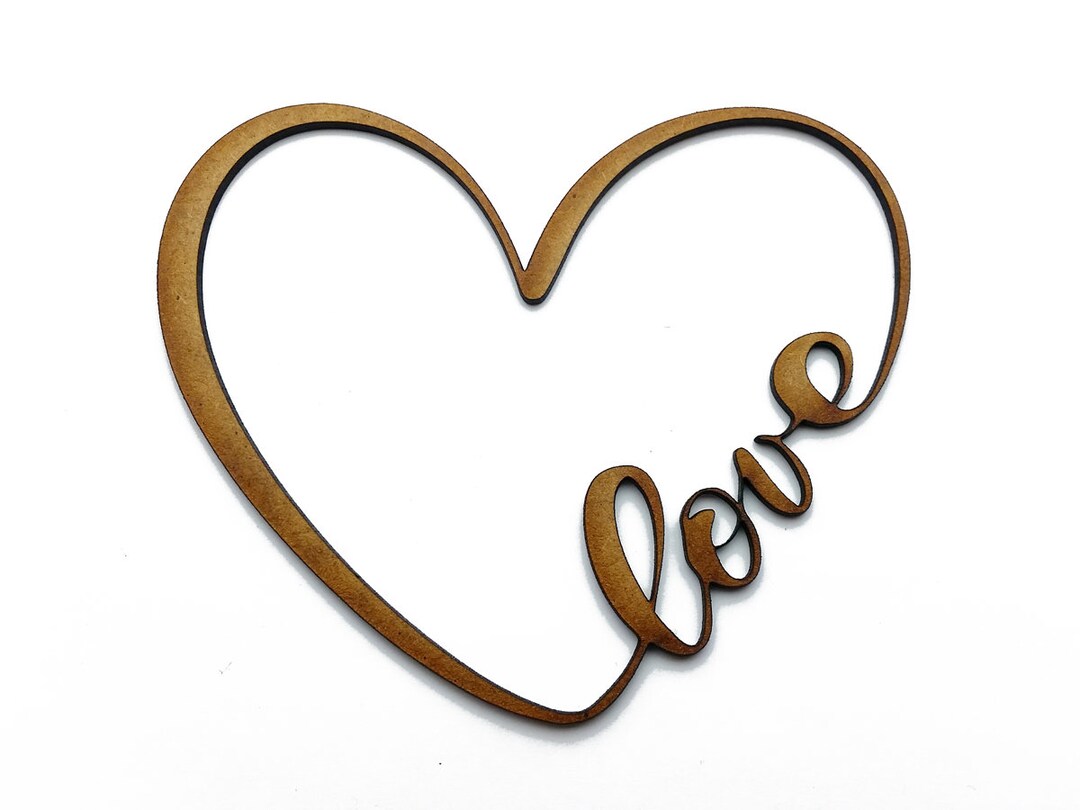 Wooden Love & Heart, Craft Shape, Cutouts, Wood Embellishment, Laser ...