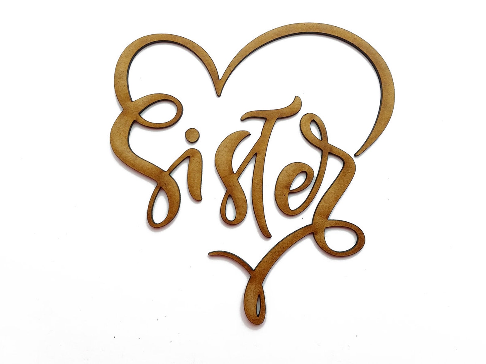 Wooden Sister, Word, Sign, Heart, Love, Craft Shape, Cutouts, Wood ...