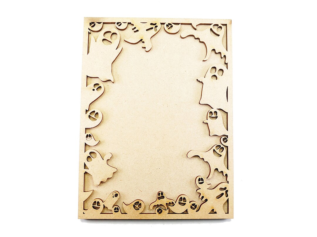 Wooden Halloween Ghost Picture Frame Craft Shape MDF Unfinished Laser ...