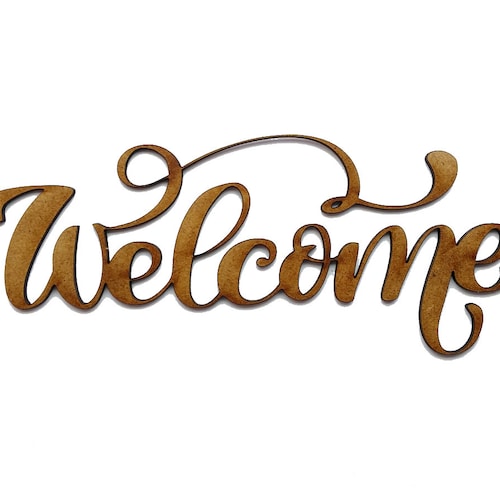 Wooden Welcome Sign Wording Craft Shape Cutouts Wood - Etsy UK
