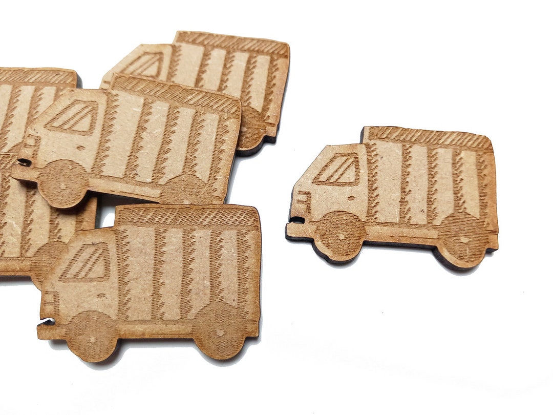 Wooden Van Truck Craft Shape MDF Laser Cut Out Pieces Slices Blank ...