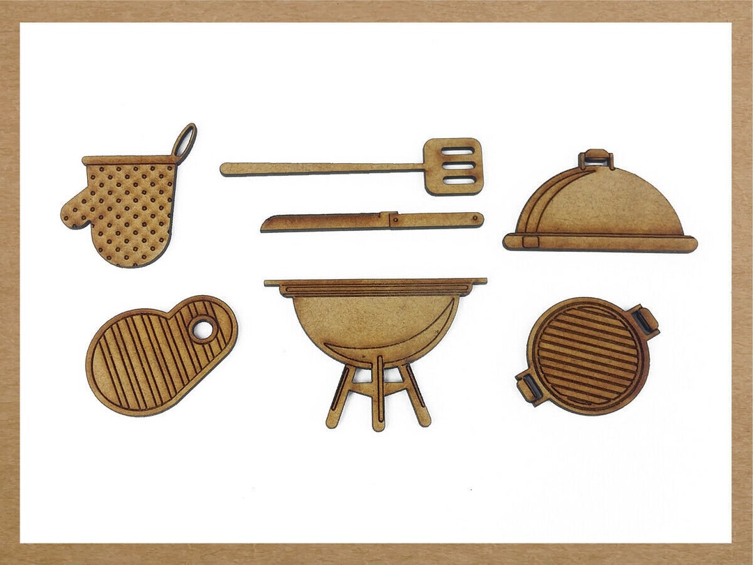 Wooden Barbecue, Grill, Food, Glove, Craft Shape, Cutouts, Wood ...